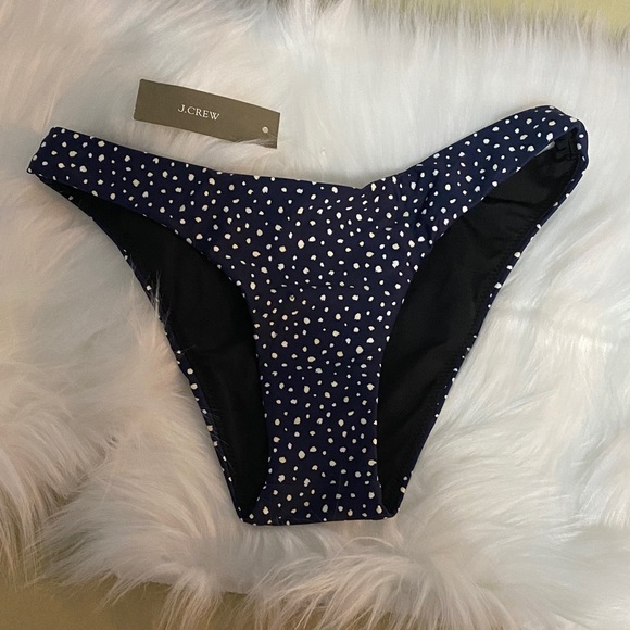 J. Crew | Swim | J Crew Swim Hipster Bikini Bottom Navy Blue Polka Dot ...
